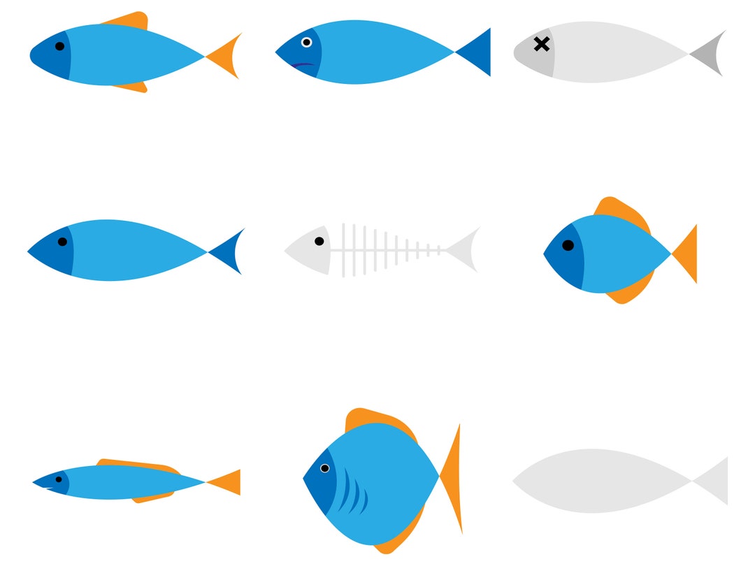 Fish Doodle Set - Digital Download - Etsy