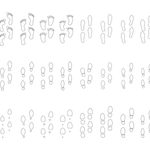 Hand-drawn Footprint Doodle Set - Digital Download - Etsy