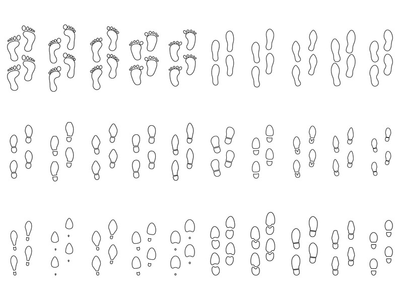 Hand-drawn Footprint Doodle Set - Digital Download - Etsy
