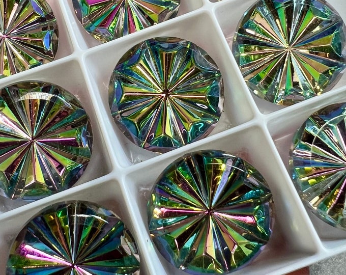 Peacock Eye Rivoli 1122 Sew on Swarovski Crystal, 14mm With Prong ...