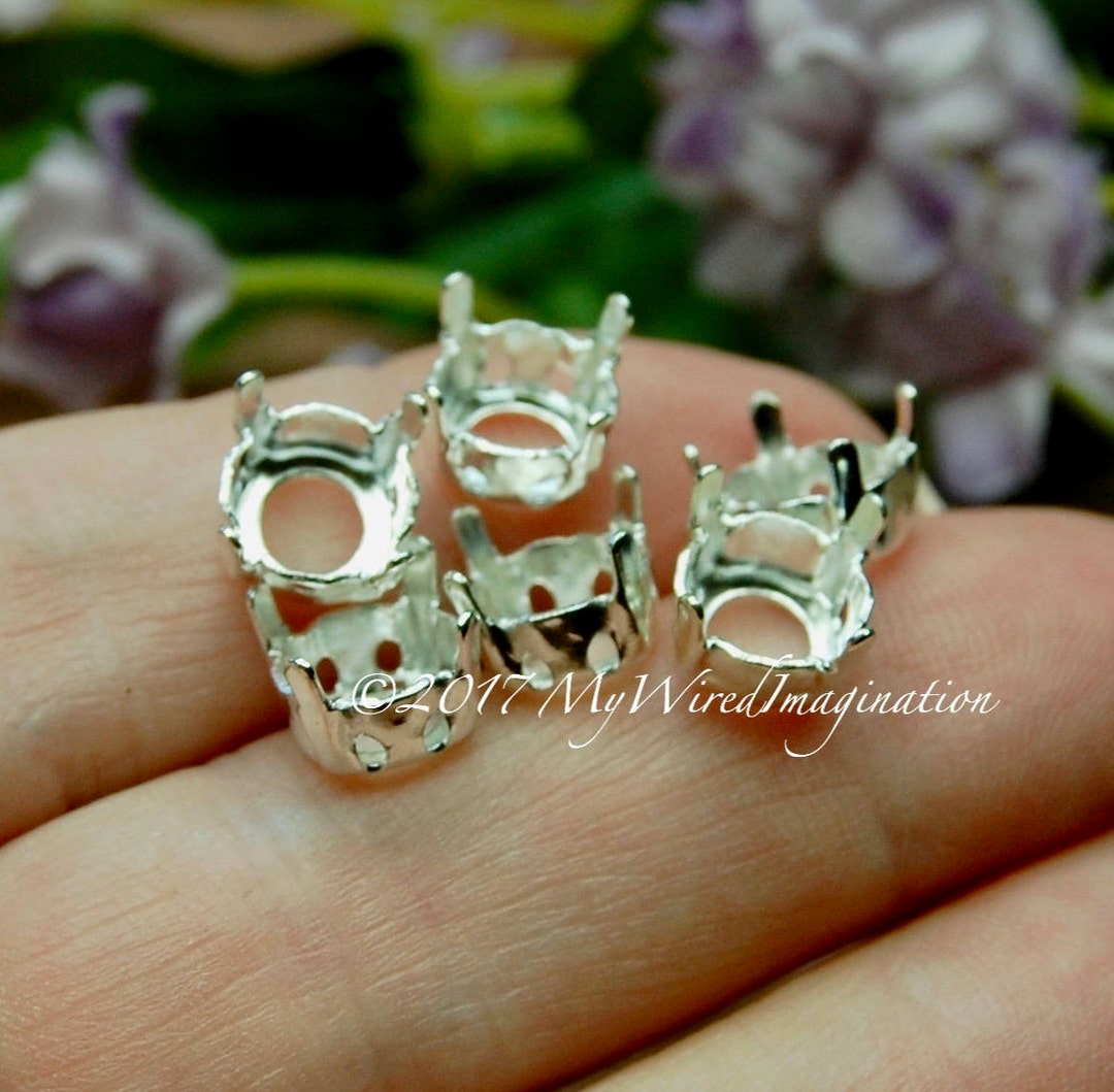 6 Pcs Silver or Gold Plated Settings for 37-38ss 39ss 40ss and 41ss ...