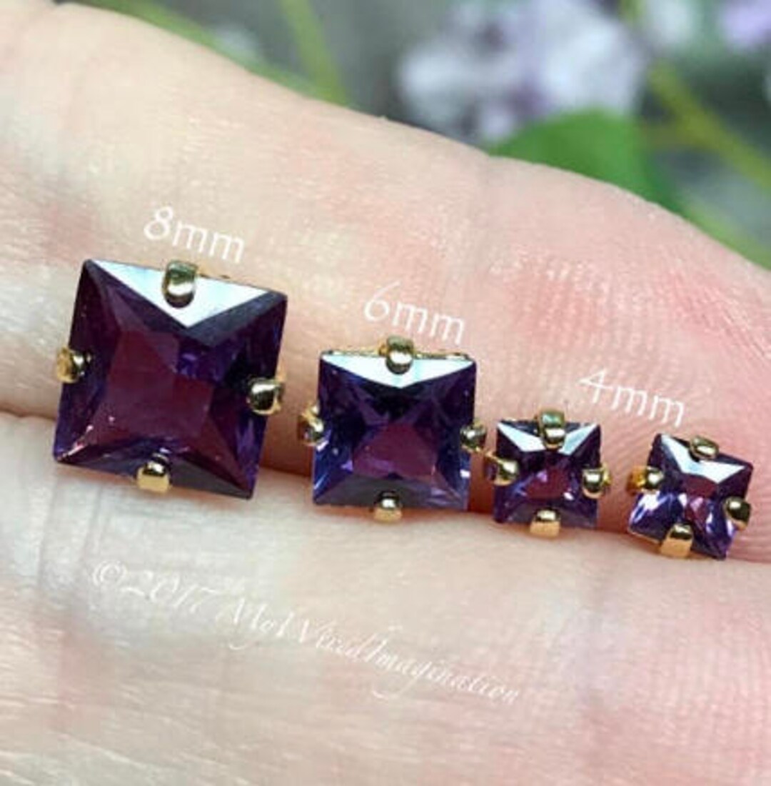 Alexandrite, Color Change Lab Grown Gemstone 4, 6 or 8mm Square ...