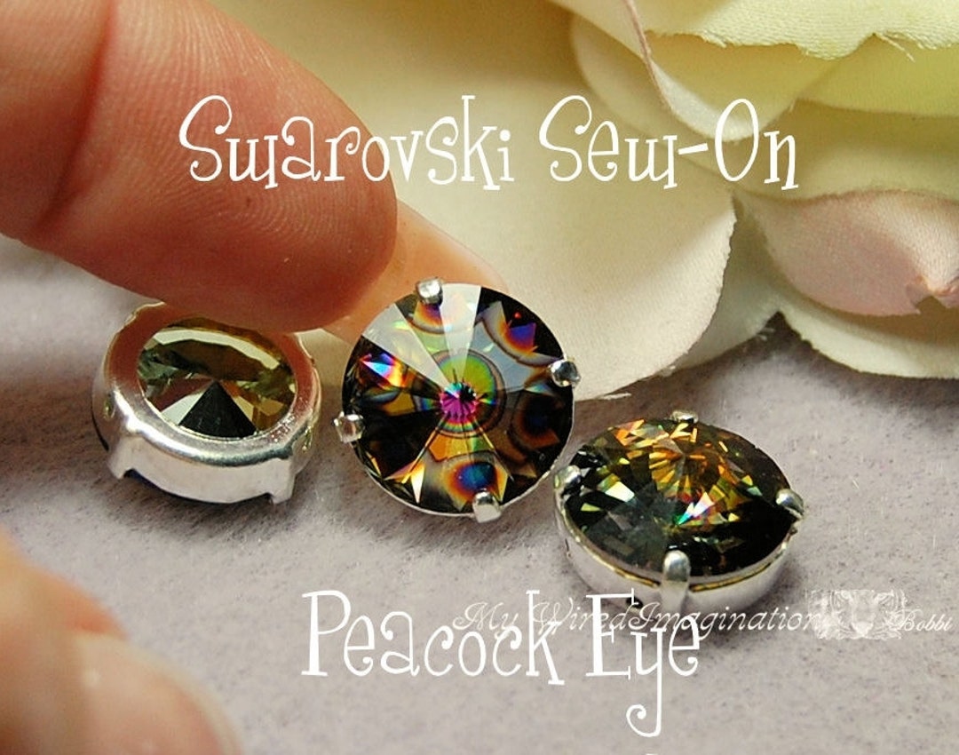 Peacock Eye Swarovski Crystal 12mm Rivoli 1122 With SP Setting, Bead ...