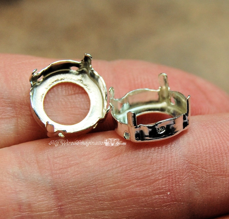 SOLID Sterling Silver Setting 925 Setting for 12mm Round - Etsy