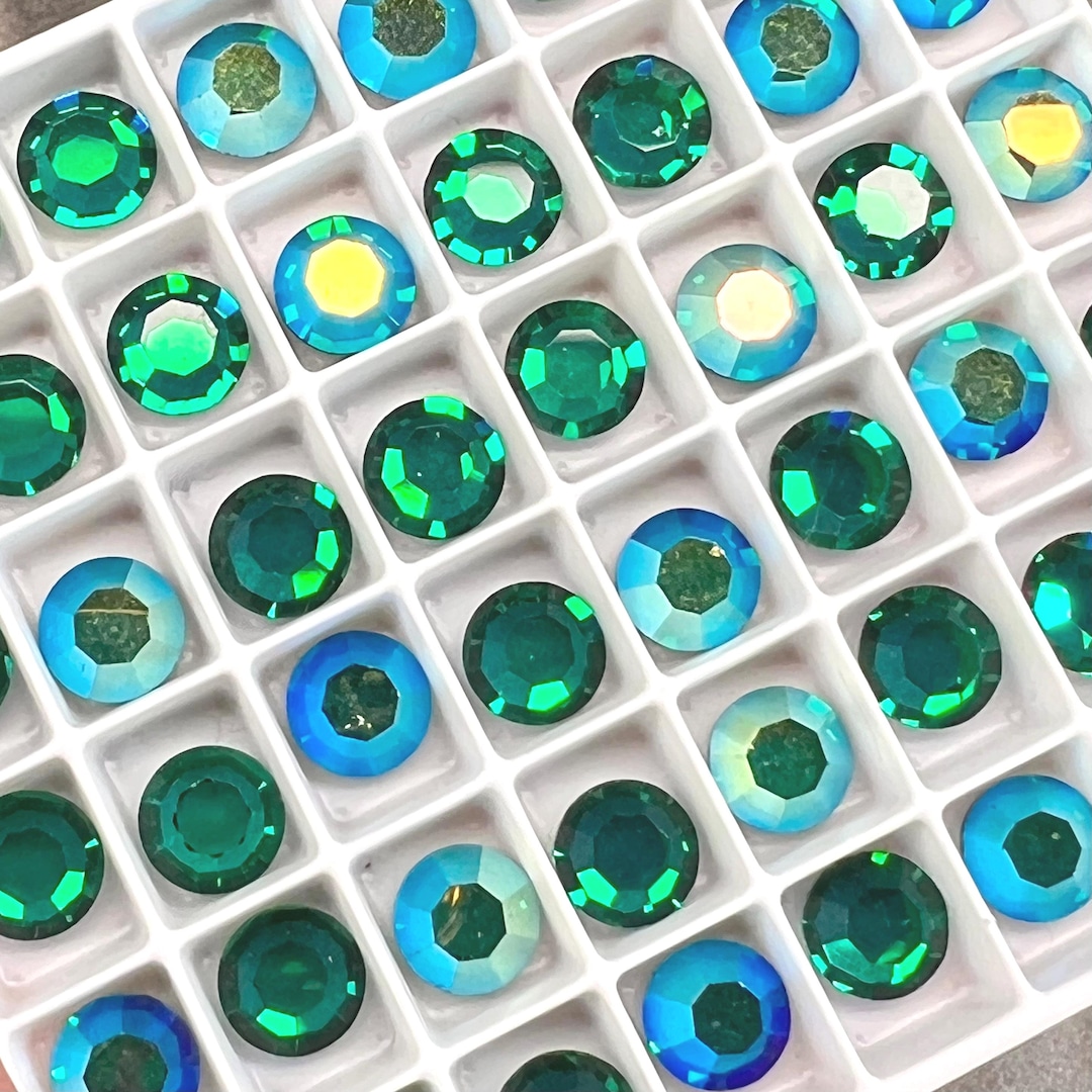 Emerald AB 39ss Swarovski Vintage Crystal, 2 or 4 Pcs Art 1110, With SP ...