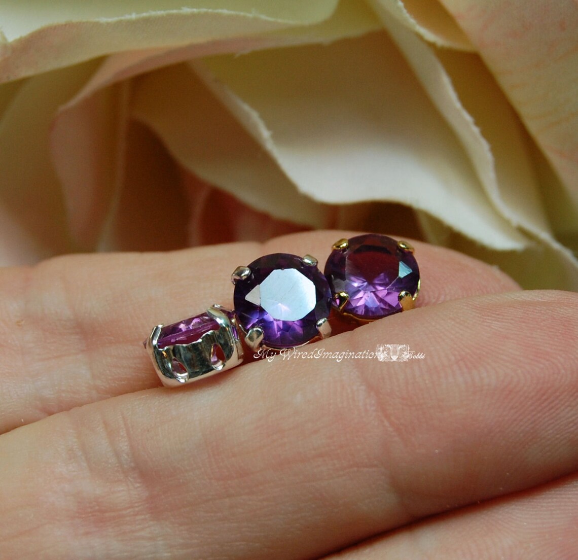 Alexandrite 8.5mm Color Change Lab Created Faceted Gemstone - Etsy