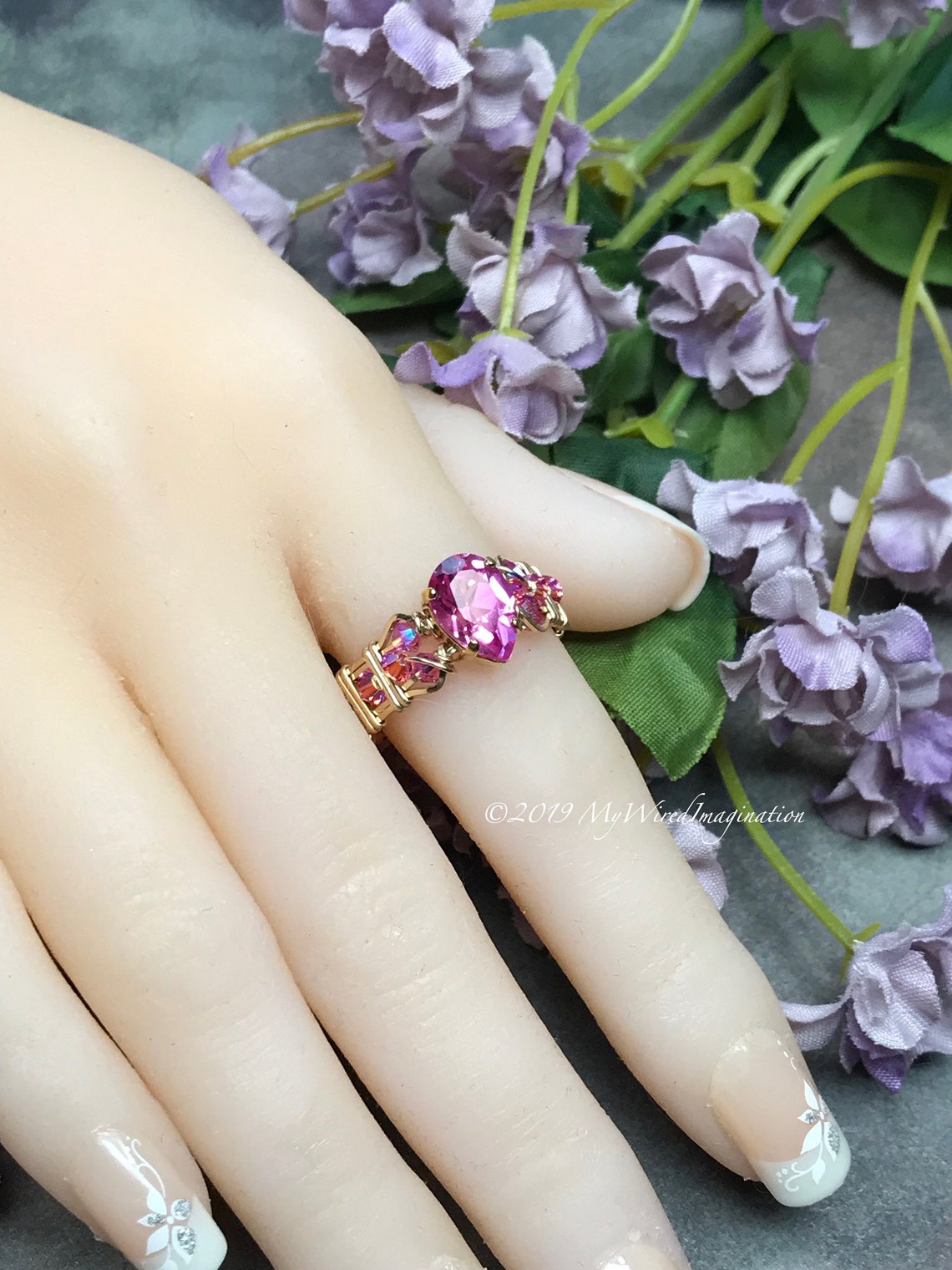 Stunning Hot Pink Sapphire Handmade Ring With Rose Pink - Etsy