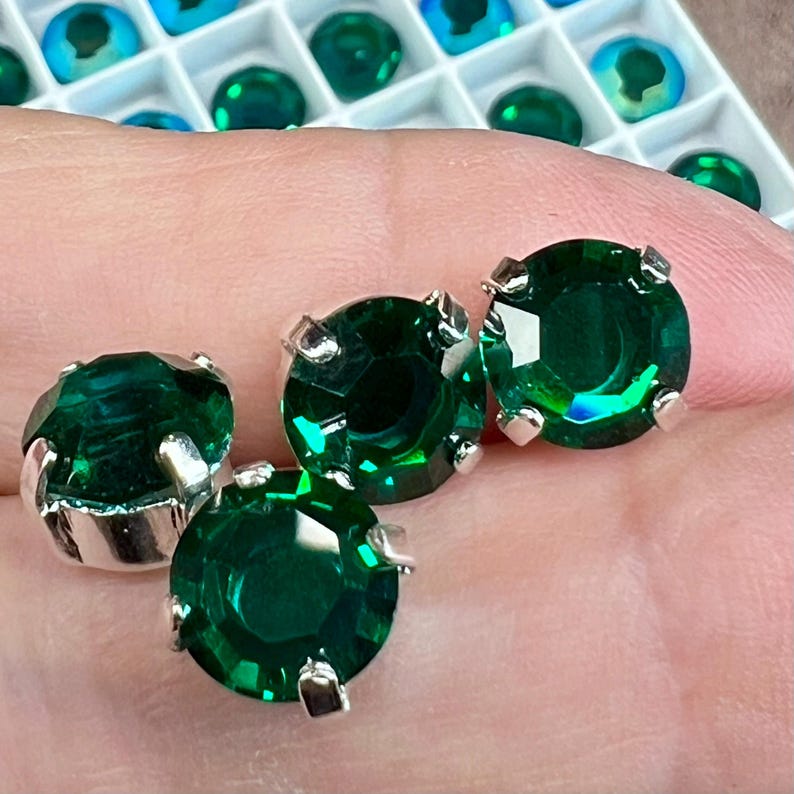 Emerald AB 39ss Swarovski Vintage Crystal, 2 or 4 Pcs Art 1110, With SP ...