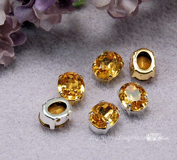 Topaz Yellow Vintage Swarovski Crystal 10 X 8mm 1 Pc Topaze - Etsy