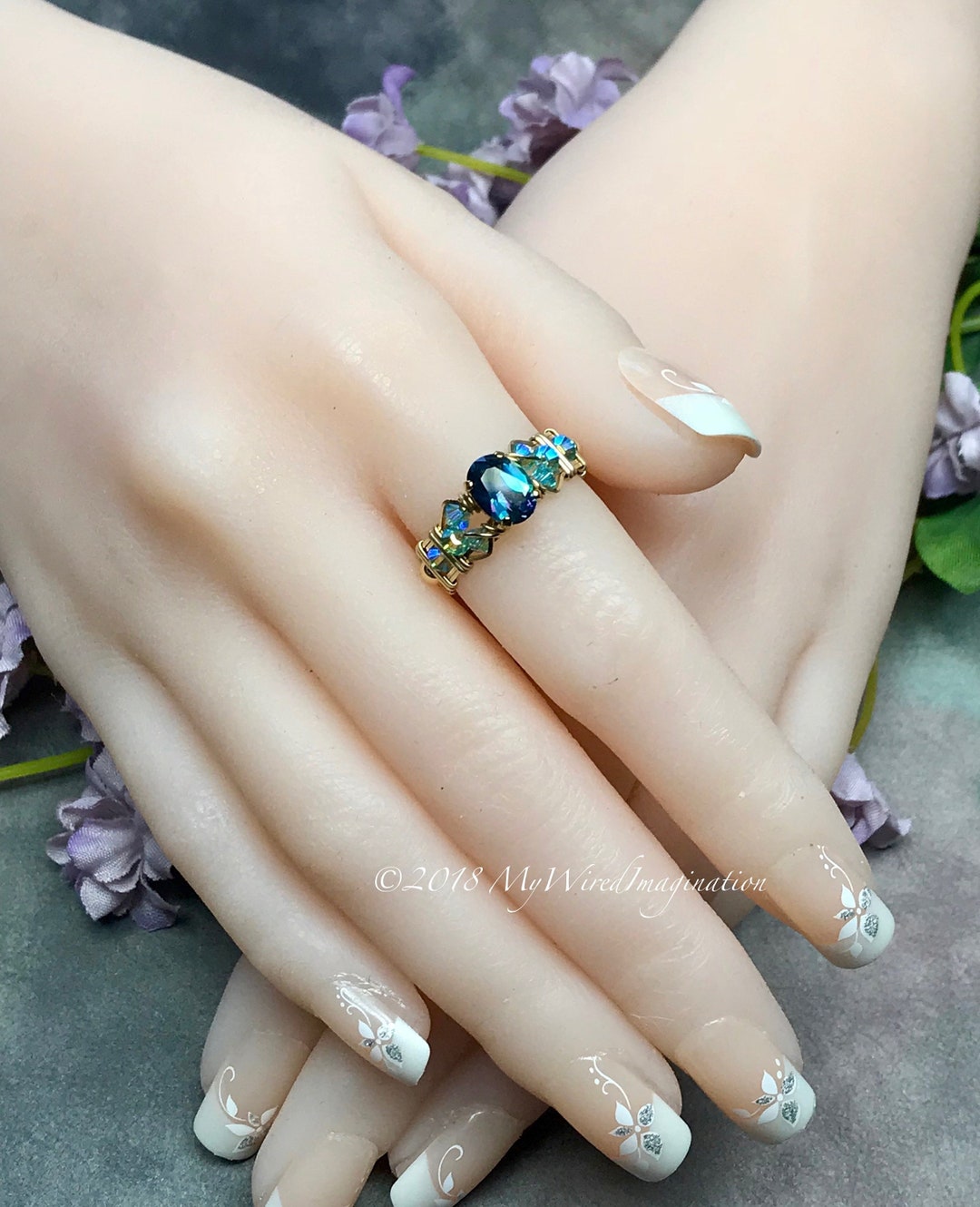 Rainbow Mystic Topaz Handmade Ring Peacock Blue Mystic Topaz, Handmade ...