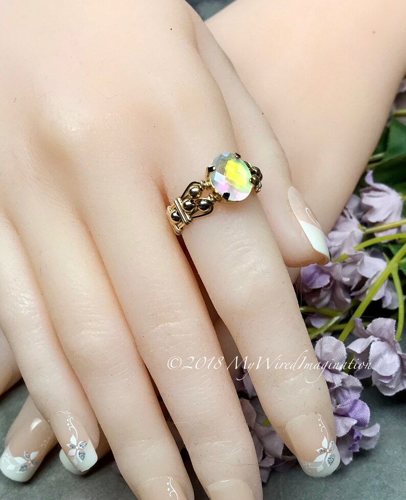 Rainbow Quartz Doublet Handmade Ring Rainbow Moonstone - Etsy