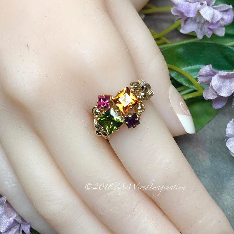 Mother's Ring, Handmade Multi-birthstone Ring, All Birthstone Colors in ...