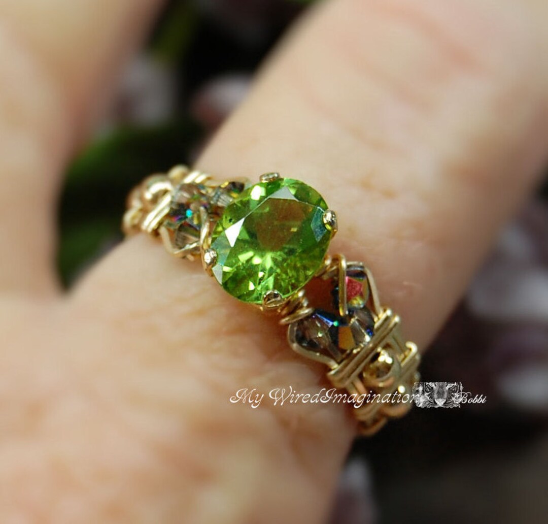 Genuine Peridot Handmade Ring, Signature Design, August Birthstone Ring ...