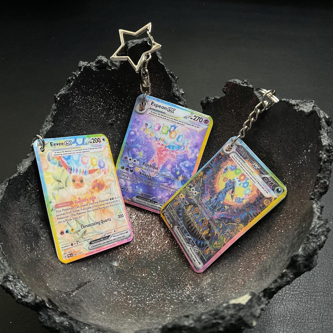 Pokemon Inspired Keychain - Eevee - Espeon - Umbreon - Etsy