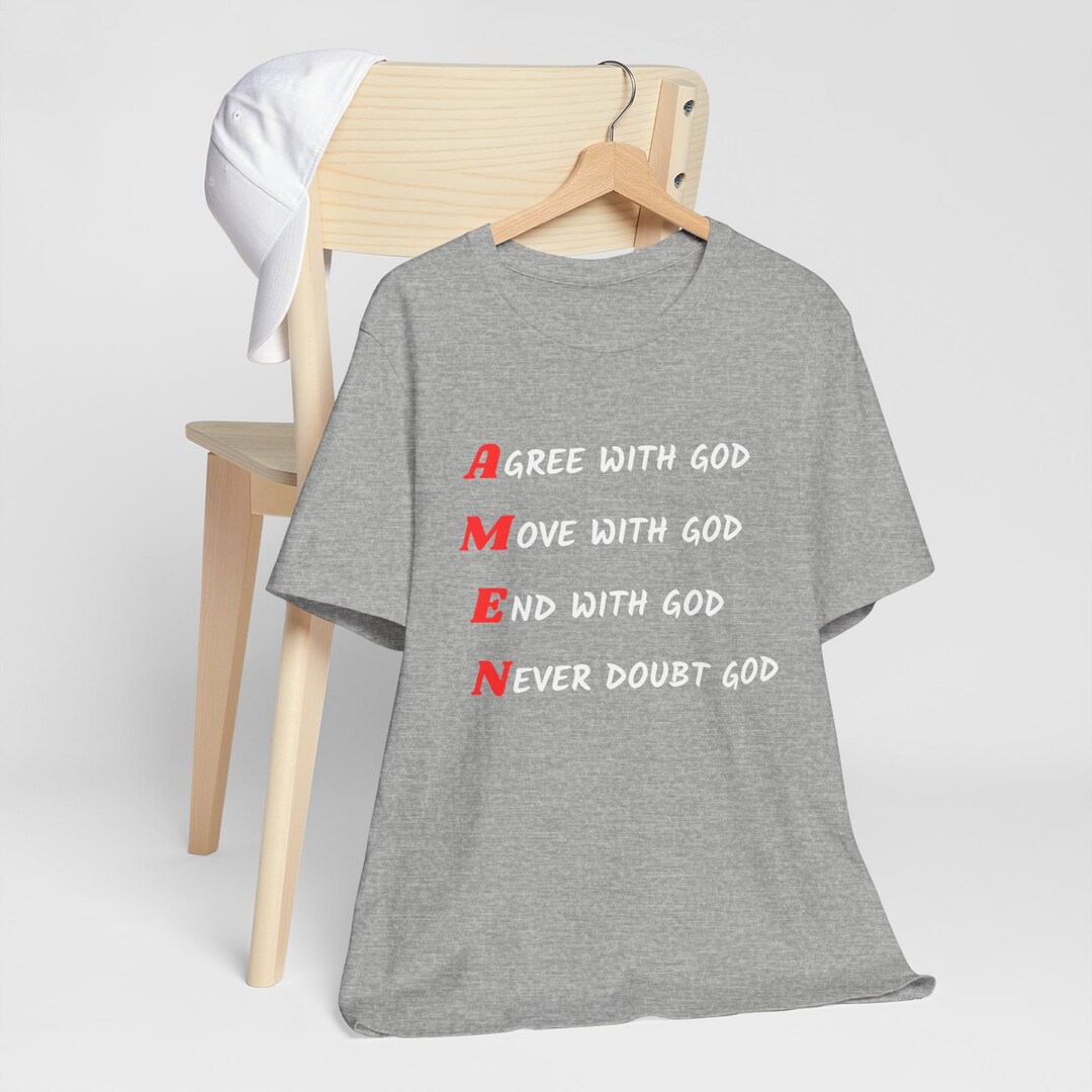 Christian AMEN Acronym Unisex Short Sleeve Tee | Faith-inspired Apparel ...