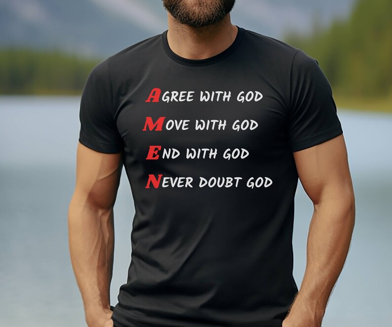 Christian AMEN Acronym Unisex Short Sleeve Tee | Faith-inspired Apparel ...