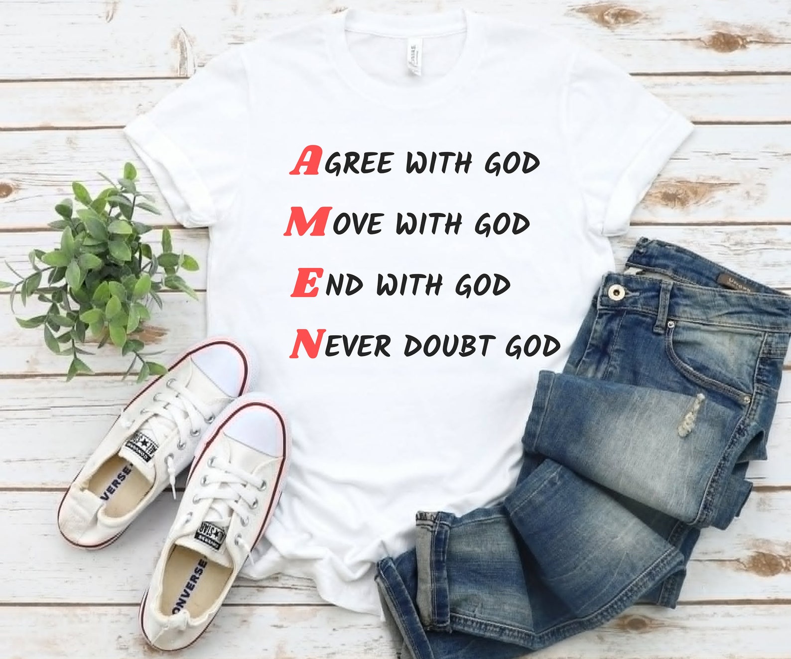 Christian AMEN Acronym Unisex Short Sleeve Tee | Faith-inspired Apparel ...