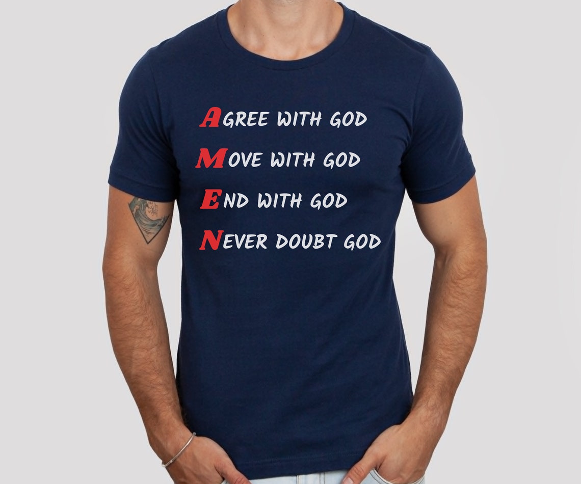 Christian AMEN Acronym Unisex Short Sleeve Tee | Faith-inspired Apparel ...