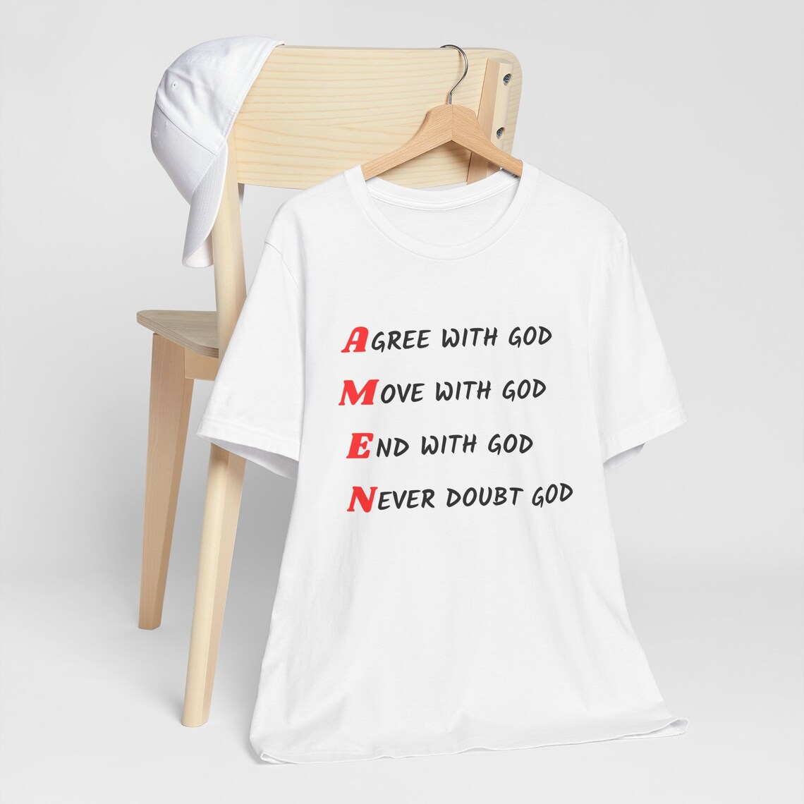 Christian AMEN Acronym Unisex Short Sleeve Tee | Faith-inspired Apparel ...