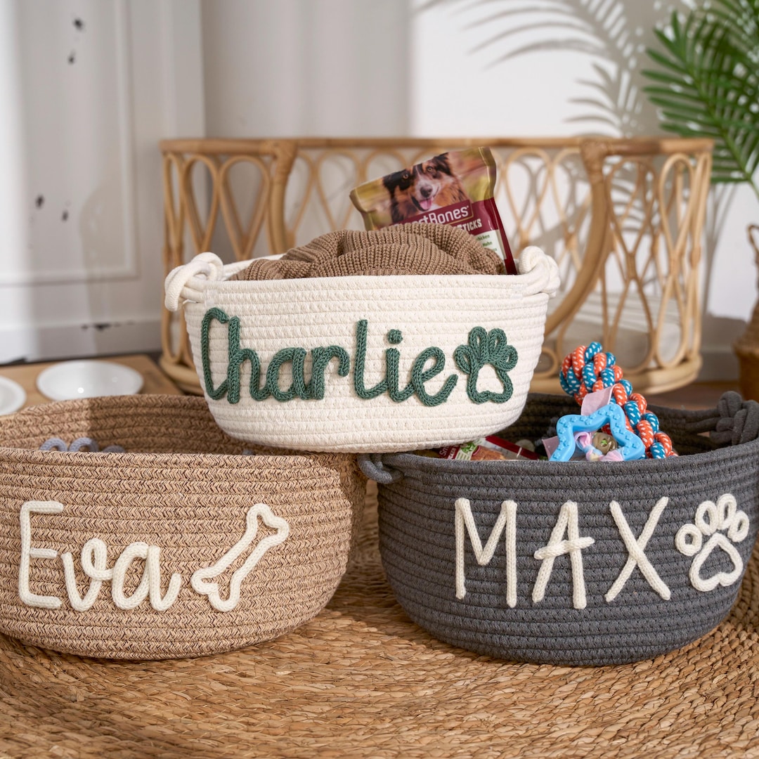 Personalized Basket | Pet Toy Box | Dog Toy Basket | Custom Pet Toy ...