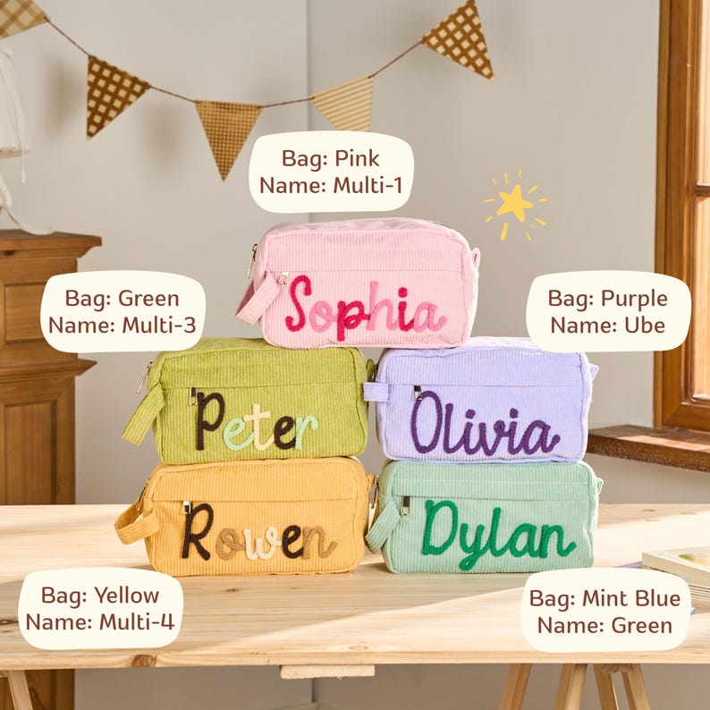 Custom Name Pencil Bag: Personalized Kids School Pouch - Etsy