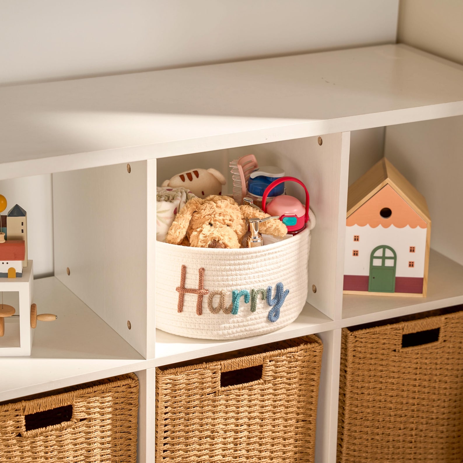 Personalized Rope Cotton Baby Basket: Nursery Toy Storage - Etsy