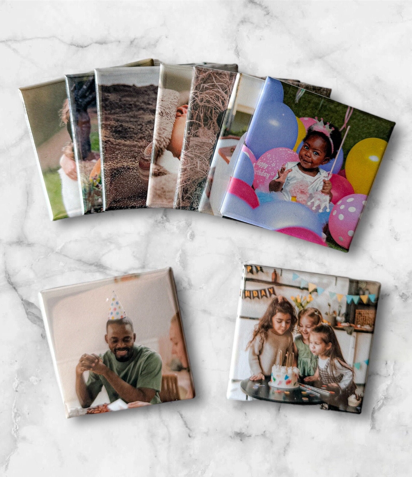 Birthday Gift, Custom 2x2 Photo Magnets, Gift for Mom and Dad, Unique ...