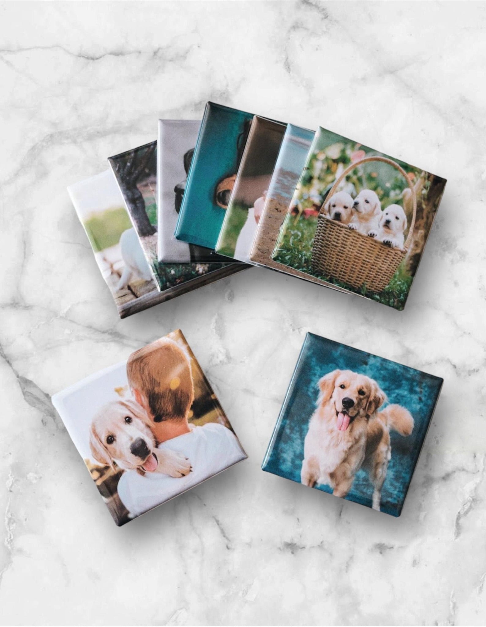 Gift for Dog Lovers, Custom 2x2 Photo Magnets, Gift for Dog Mom, Gift ...