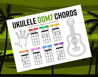Ukulele Dominant 7th Chords Chart Beginner-friendly Easy Finger ...