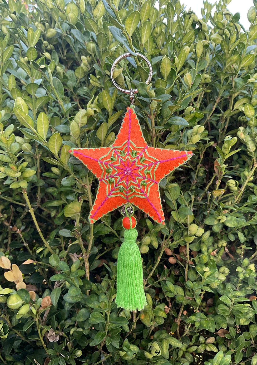 Star Mandala: Double Sided Felt Keychain or Bag Charm - Etsy