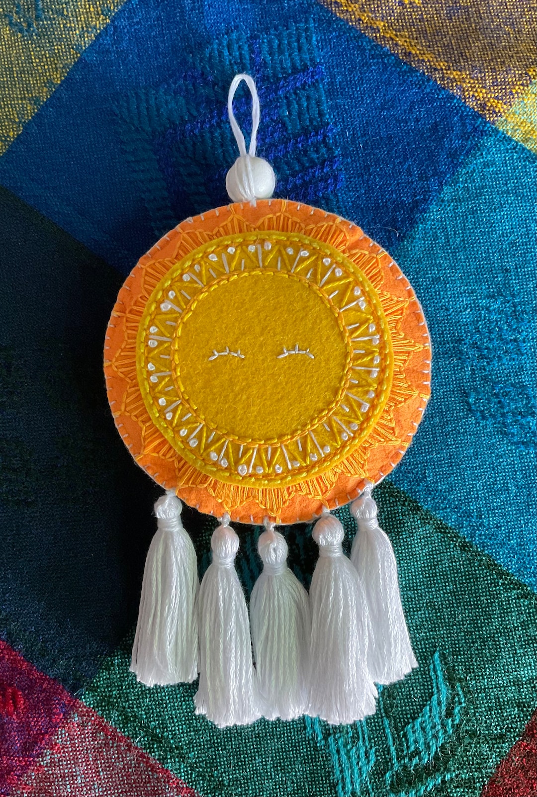 Felt Sun and Moon Ornament: Double Sided and Hand Embroidered - Etsy