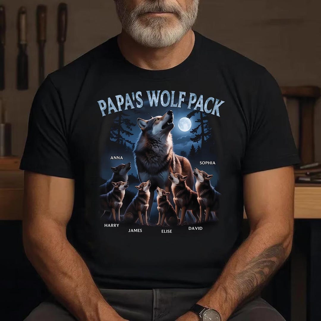 Grandpa, Dad Papa’s Wolf Pack Shirt, Father's Day, Gift for Dad, Best ...