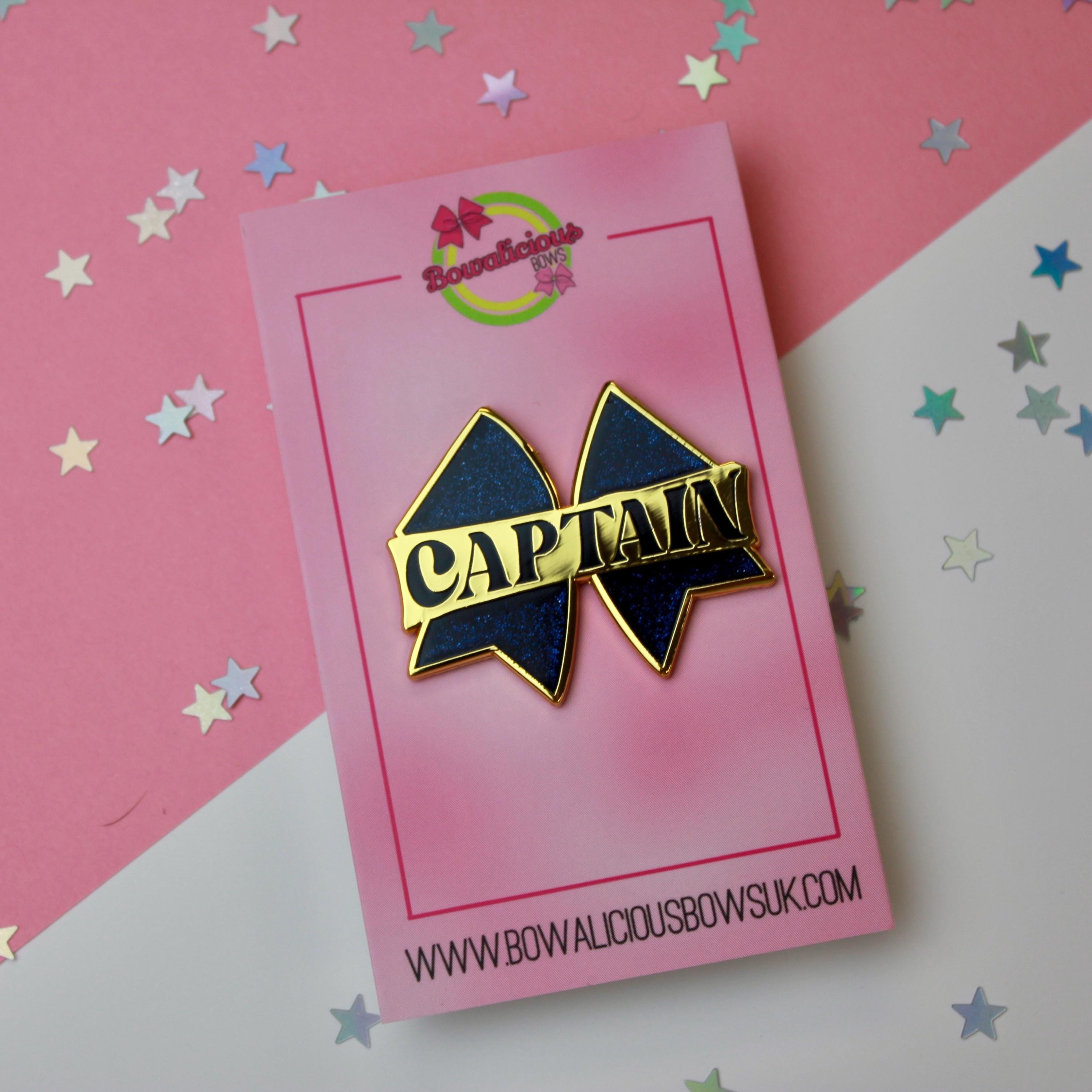 Captain Cheerleading Bow Enamel Pin - Etsy