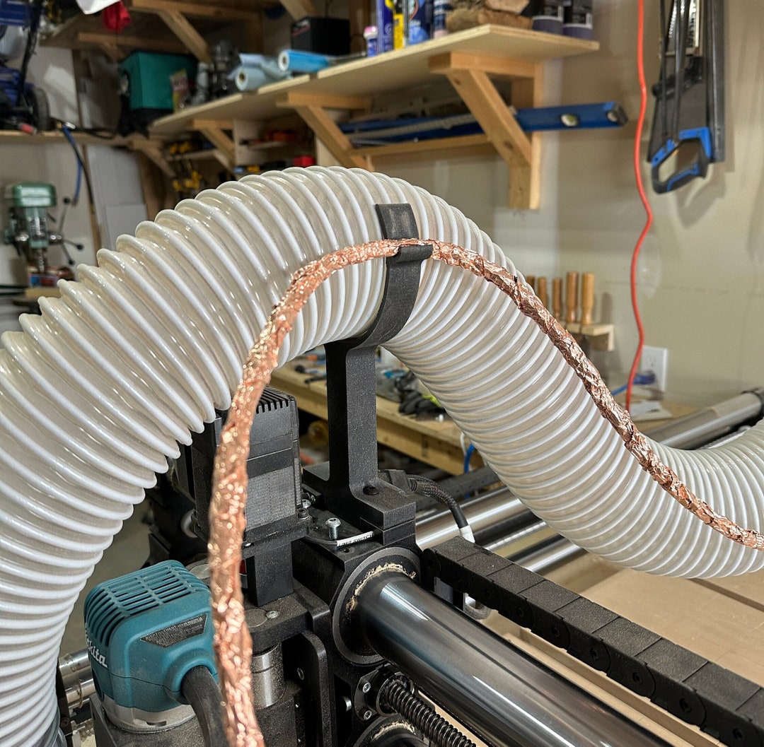 Onefinity Cnc X Axis Dust Collector Hose And Router Cable Mount Etsy