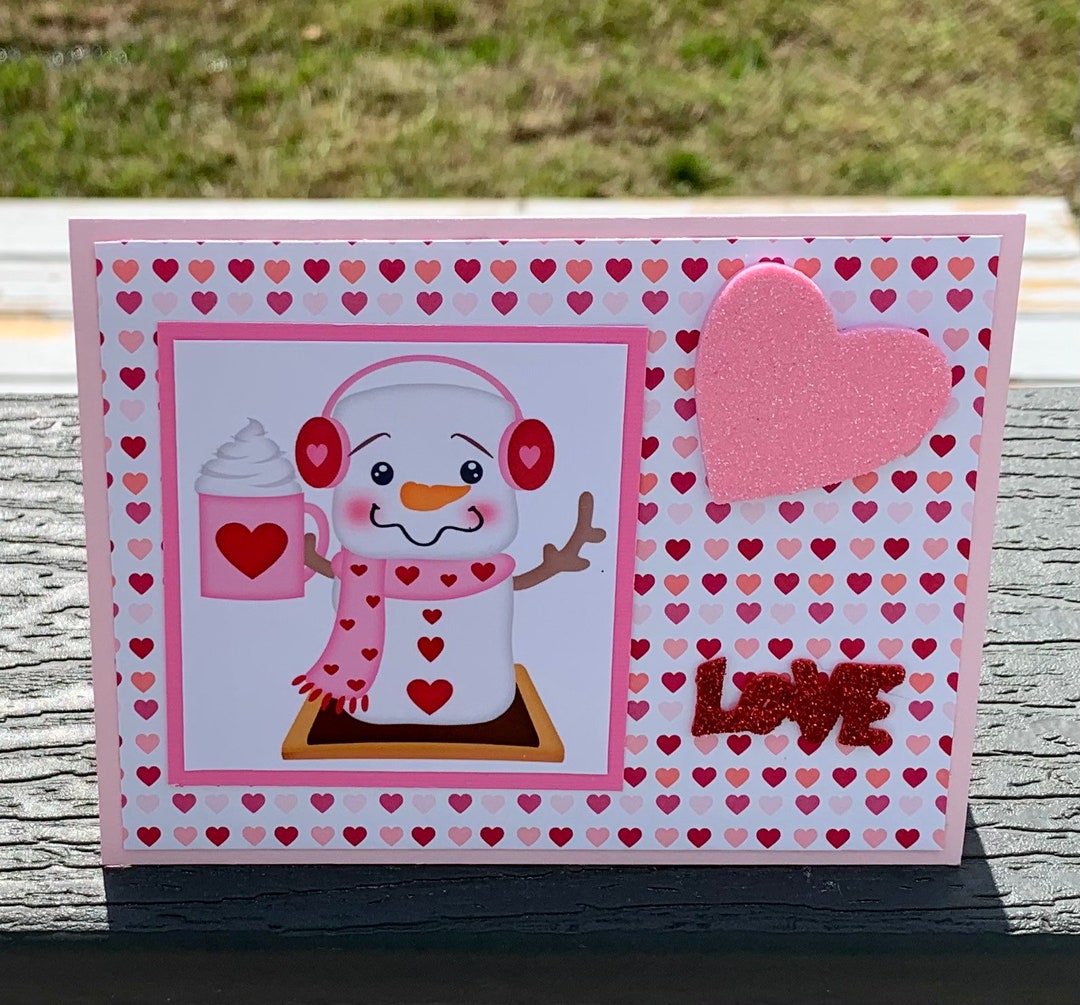 Valentine Snowman I Love You Smore Card - Etsy