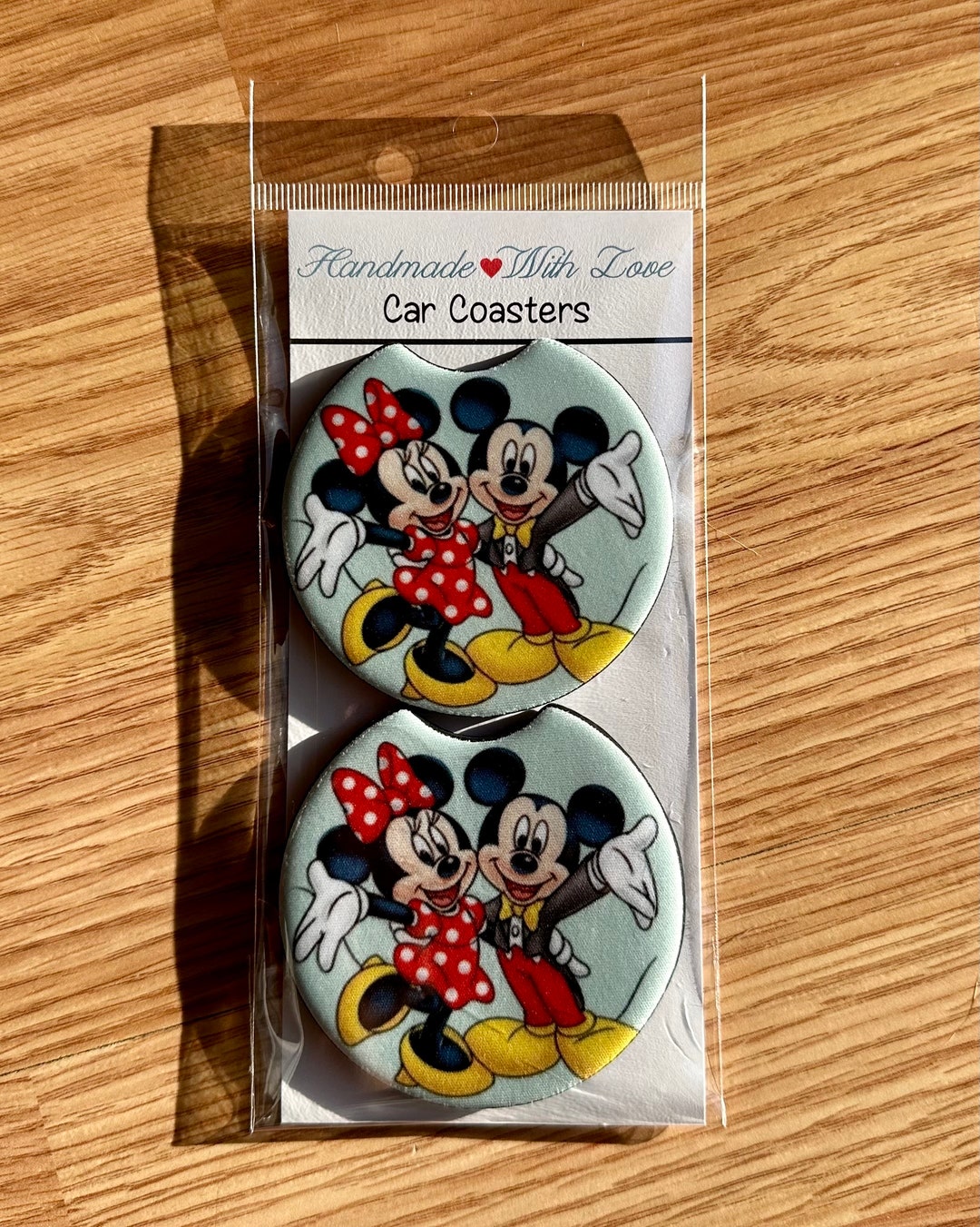 Mickey and Minnie Mouse Car Coasters Set 2 Gift Birthday Christmas - Etsy