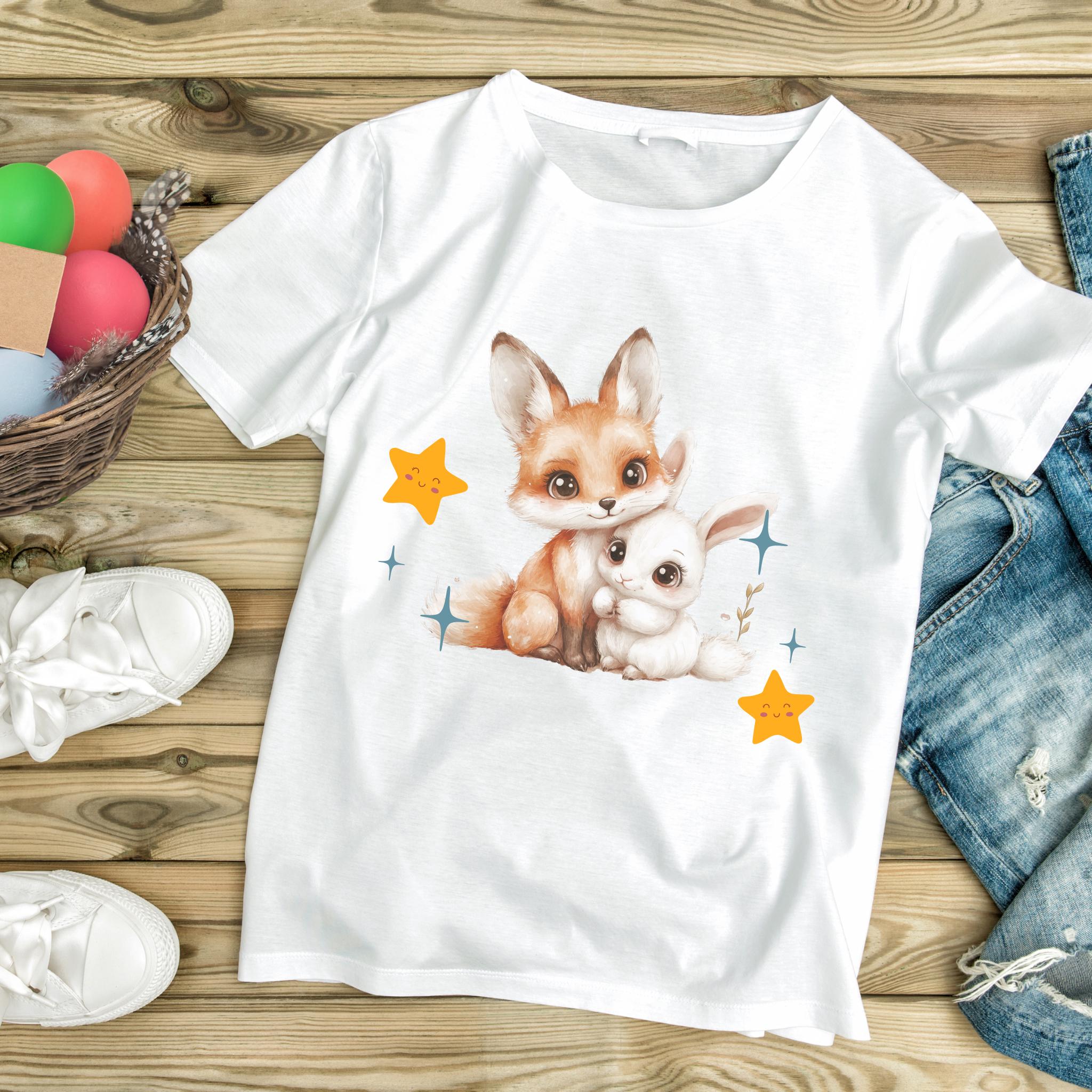Watercolor Fox & Bunny Clipart – Nursery Art PNG Bundle (digital ...