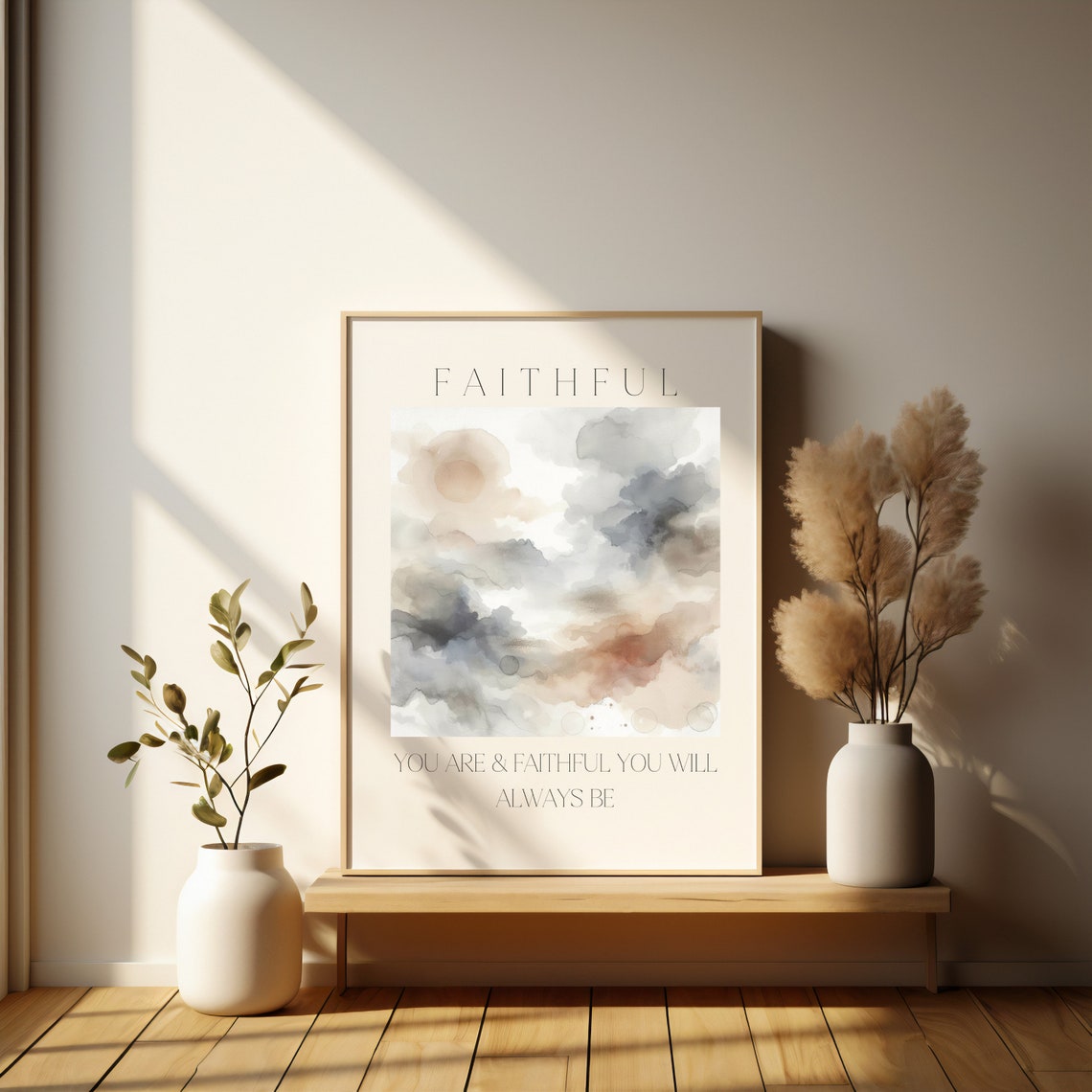 God’s Faithfulness Wall Art, Boho Christian Decor, Modern Boho ...