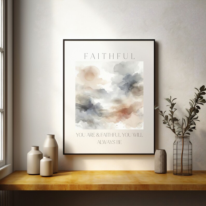God’s Faithfulness Wall Art, Boho Christian Decor, Modern Boho ...