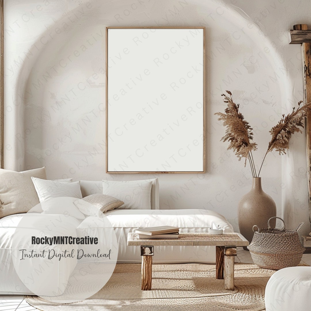 Boho Wall Art Mockup, Wall Art Mockup, Poster Mockup, Modern Frame ...