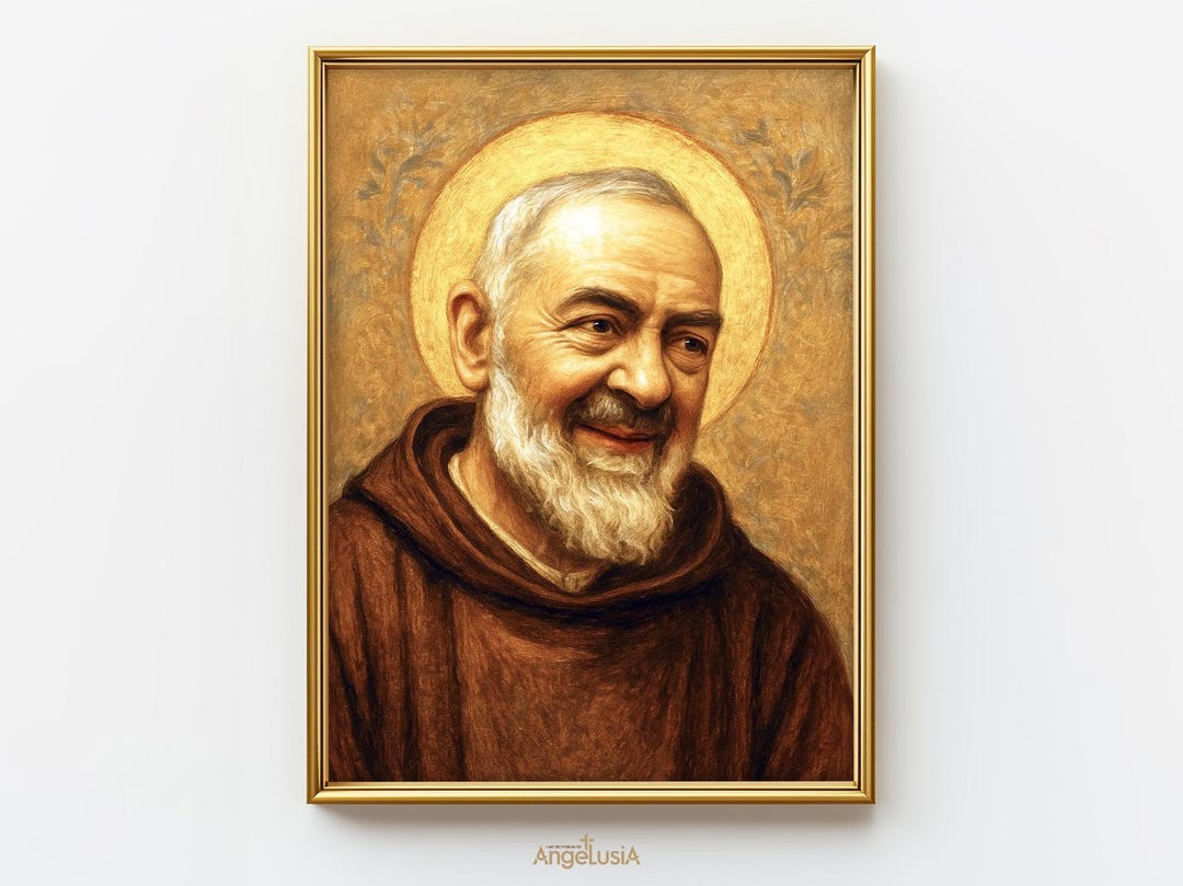 Padre Pio Printed Poster | Saint Padre Pio Icon Catholic Gift | St Pio ...