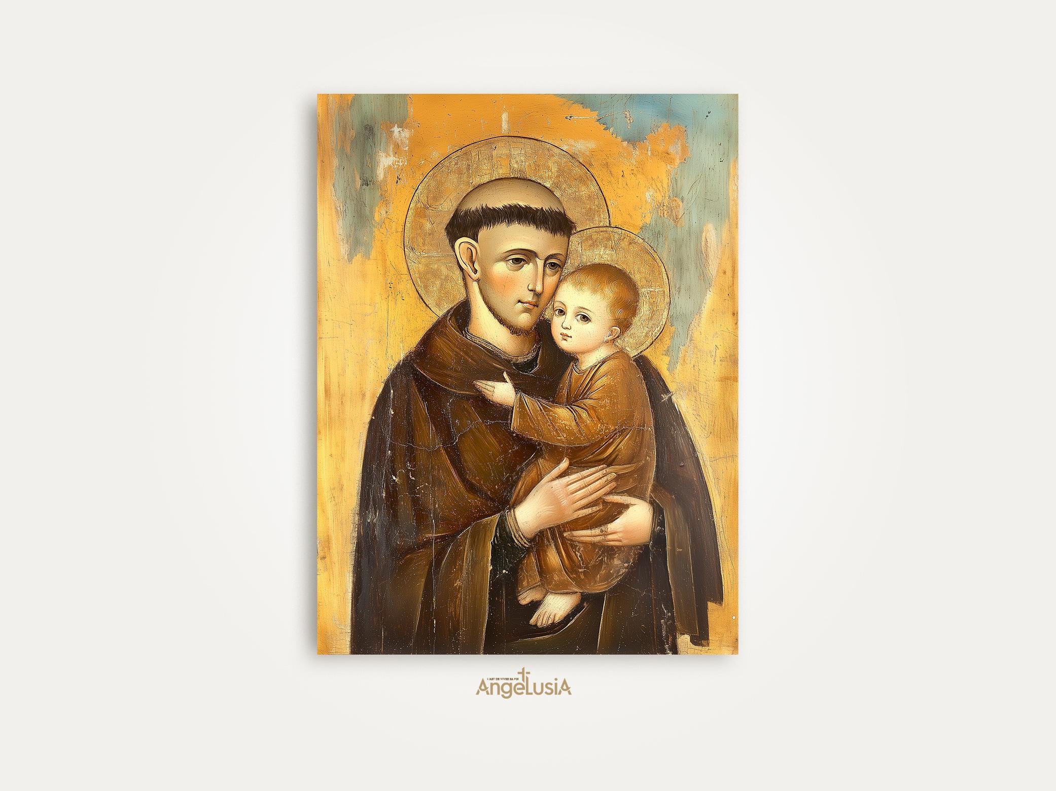 St Anthony of Padua Icon Saint Anthony Holding Jesus Print Catholic ...