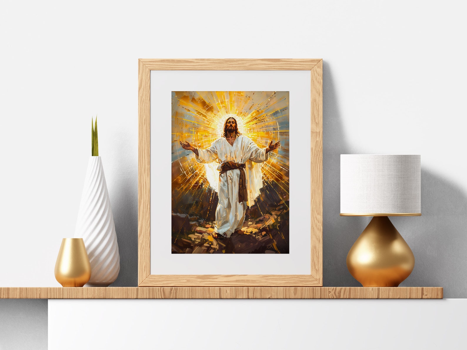 Printed Jesus Painting Poster - Christian Art, Religious Home Decor ...