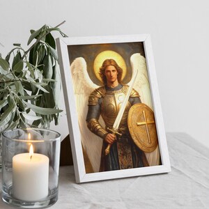 Saint Michael the Archangel Print - St Michael Archangel Art - Guardian Angel Wall Art ...