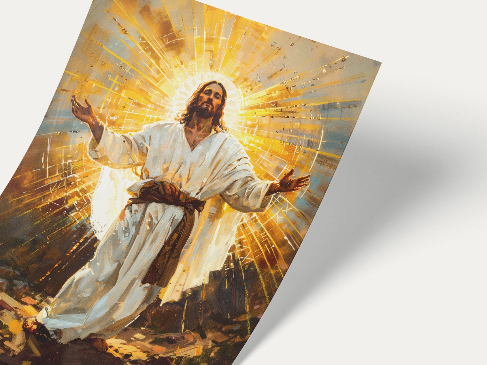 Printed Jesus Painting Poster - Christian Art, Religious Home Decor ...