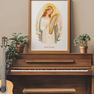 Saint Cecilia Print / Printed Poster of St. Cecilia / Christian Wall ...