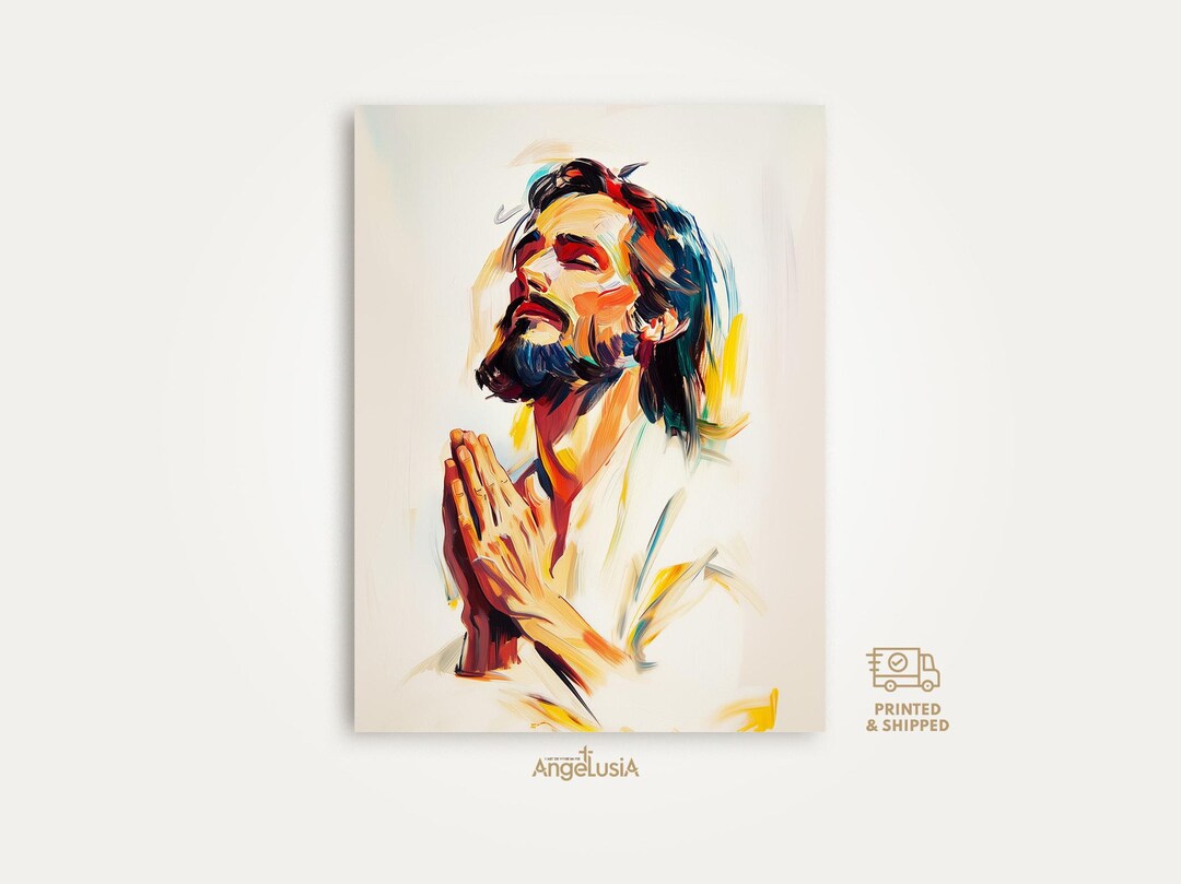 Jesus Praying Icon | Printed Poster of Jesus Christ Prayer | Wall Art ...