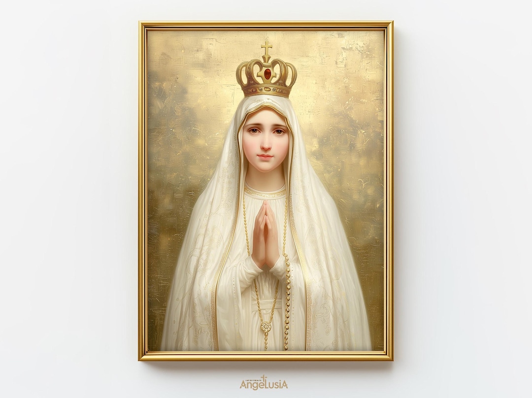 Our Lady of Fatima Art Print | Lady of Fatima Painting | Virgin Mary ...