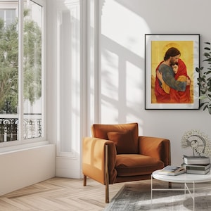 Christ Embracing Mary Magdalene Art Print, Modern Maria Magdalena ...