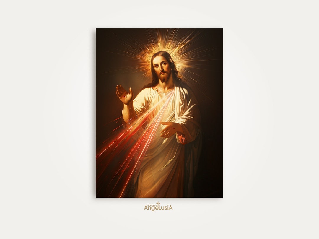 Jesus Divine Mercy Print, Printed Poster, Holy Eucharist Wall Art ...